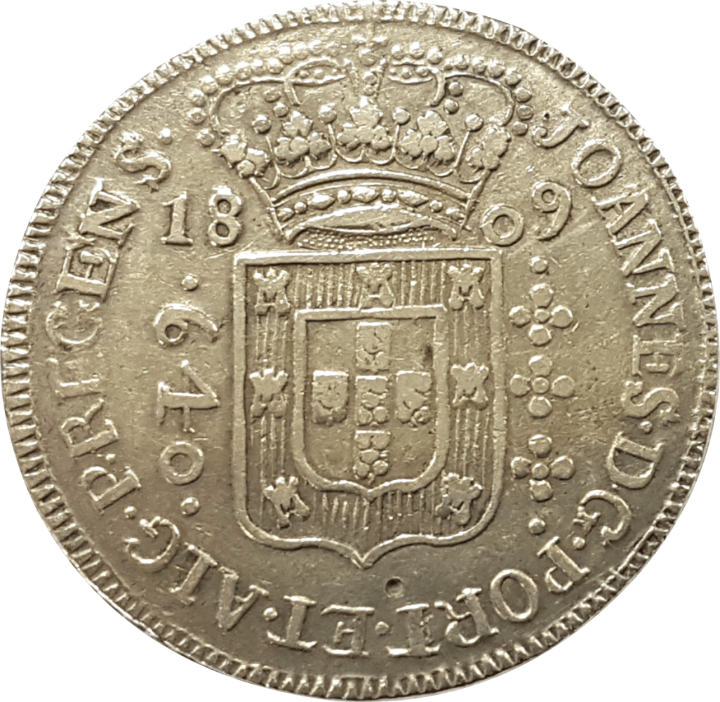 Numis Market - 1809B - 640 Réis - Prata - Moeda Brasil Colônia