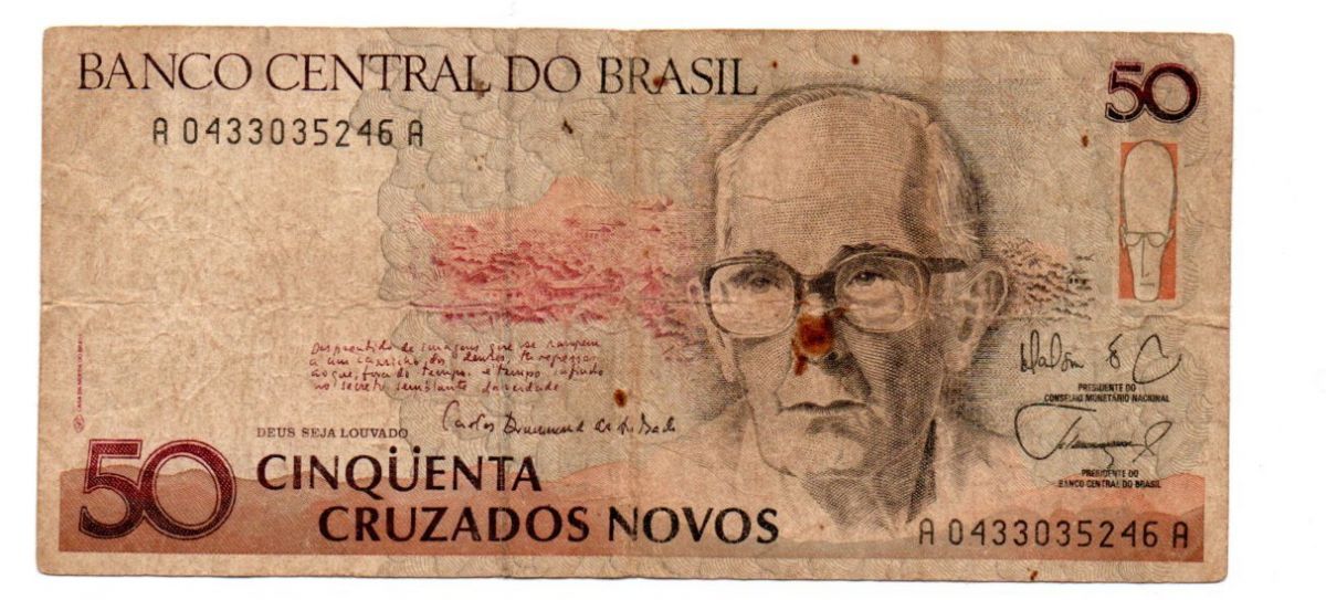 Numis Market - C204 - 50 Cruzados Novos - Carlos Drummond de Andrade ...