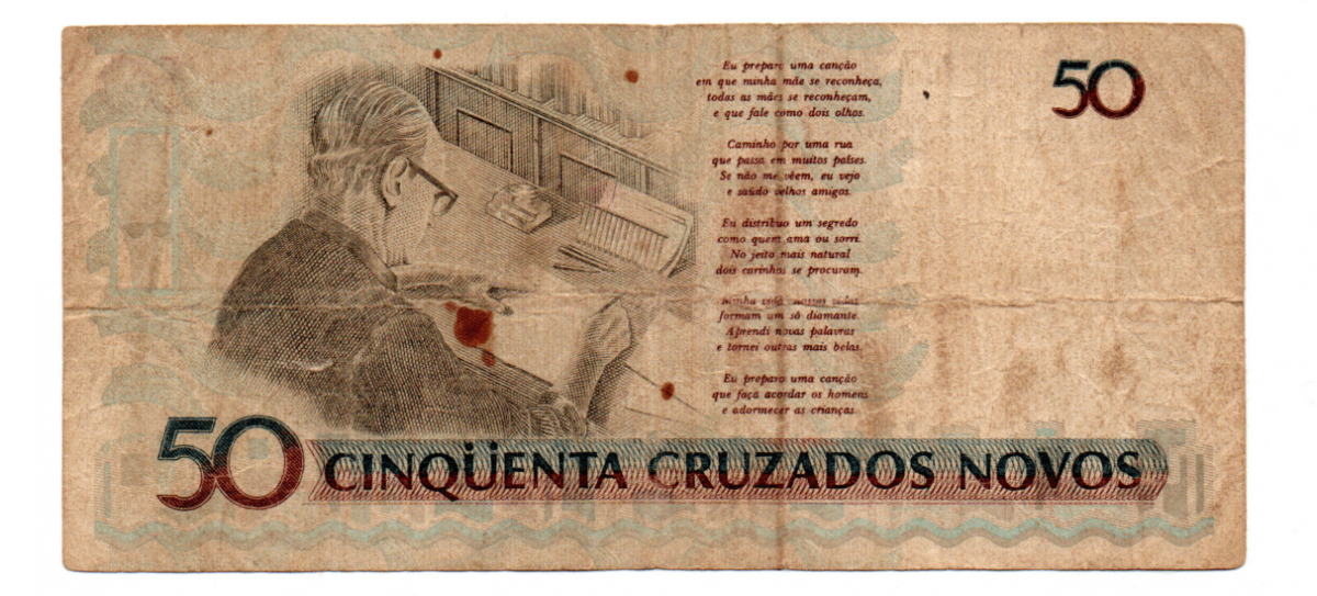 Numis Market - C204 - 50 Cruzados Novos - Carlos Drummond de Andrade ...