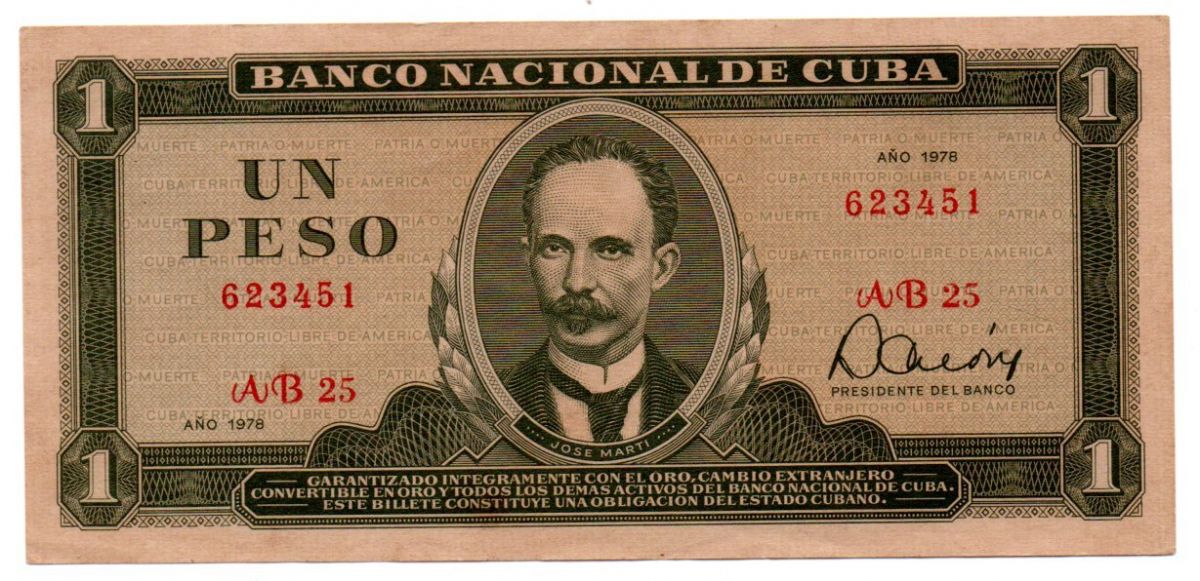 Numis Market - Cuba - 1 Peso - Cédula Estrangeira
