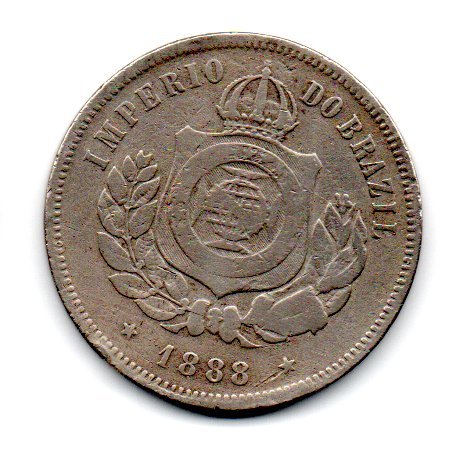 Numis Market - 1888 - 200 Réis - Moeda Brasil Império
